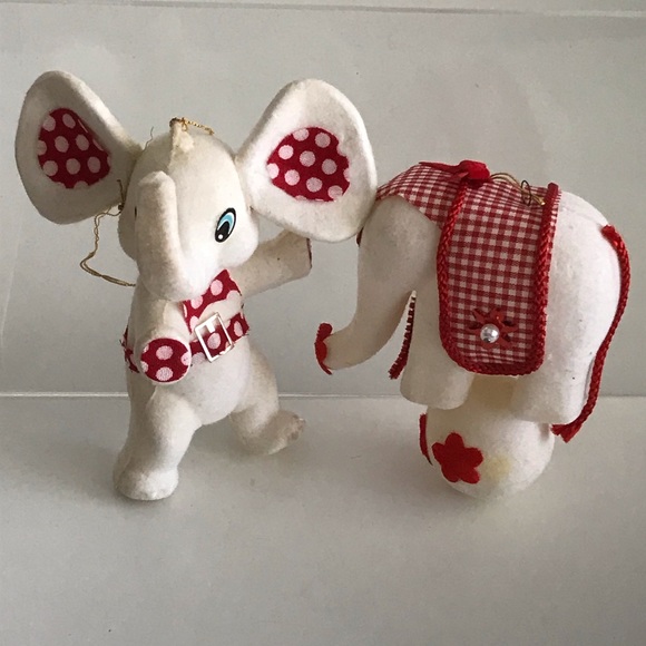 Holiday | Vintage 2 Flocked Circus White Elephants Christmas Tree ...
